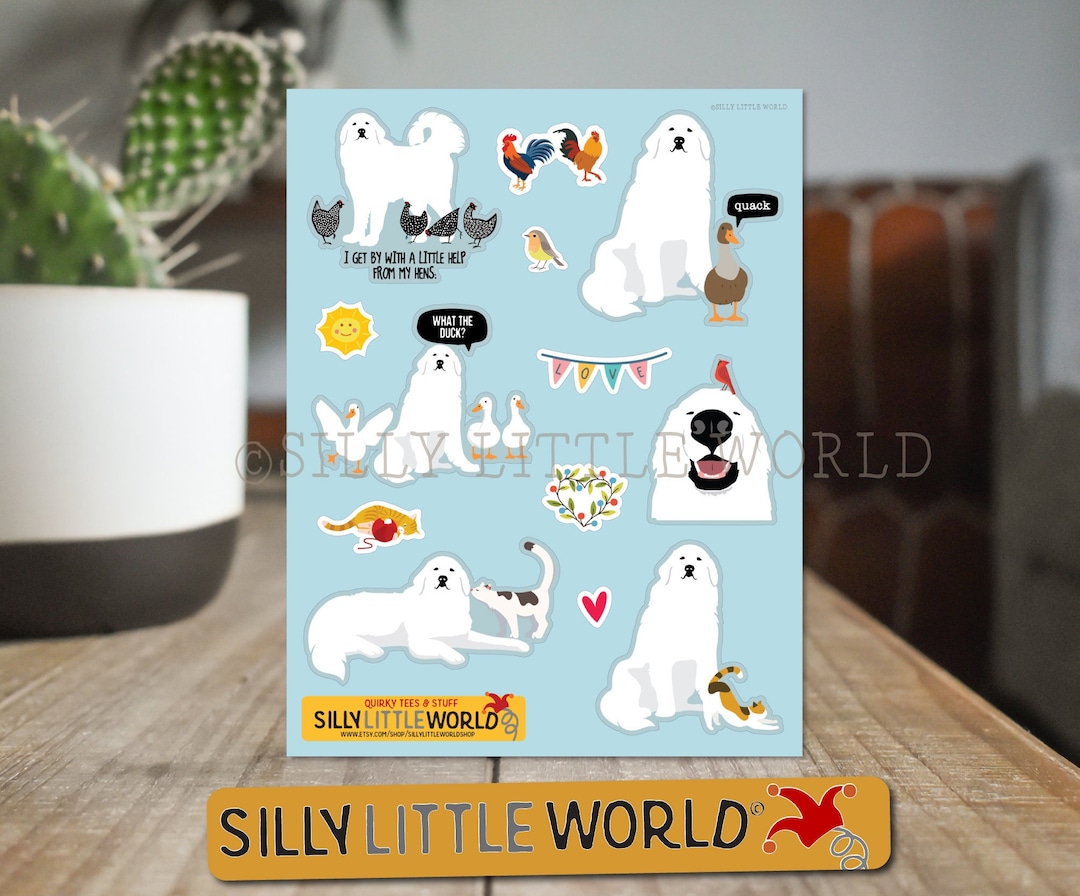 Great Pyrenees Sticker Set, Dog Sticker Sheet, Pyrenees Sticker Set ...
