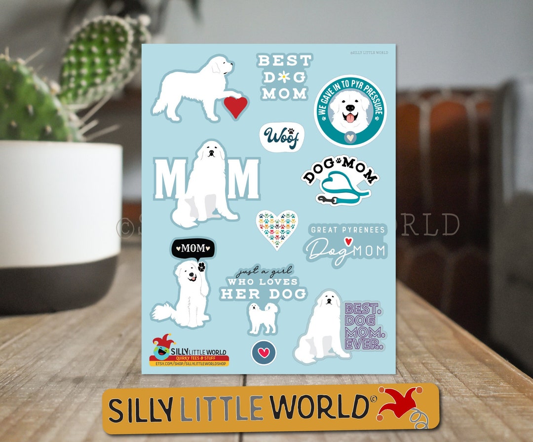 Great Pyrenees Sticker Set, Dog Sticker Sheet, Dog Mom Sticker Set, Pet ...
