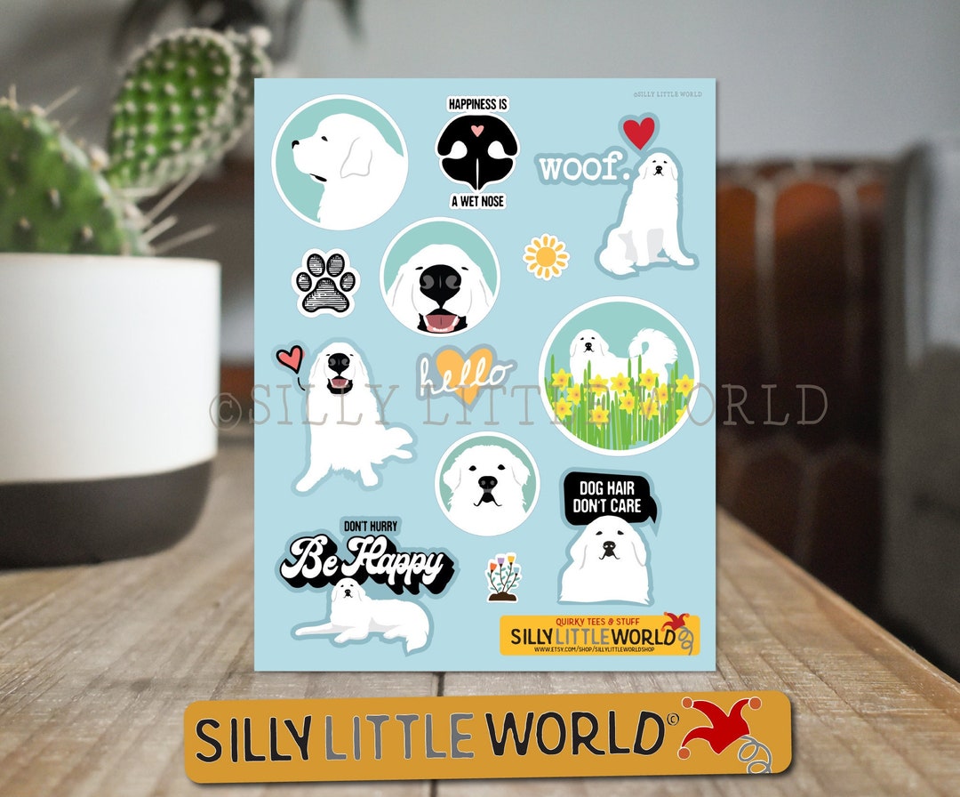 Great Pyrenees Sticker Set, Dog Sticker Sheet, Pyrenees Sticker Set ...