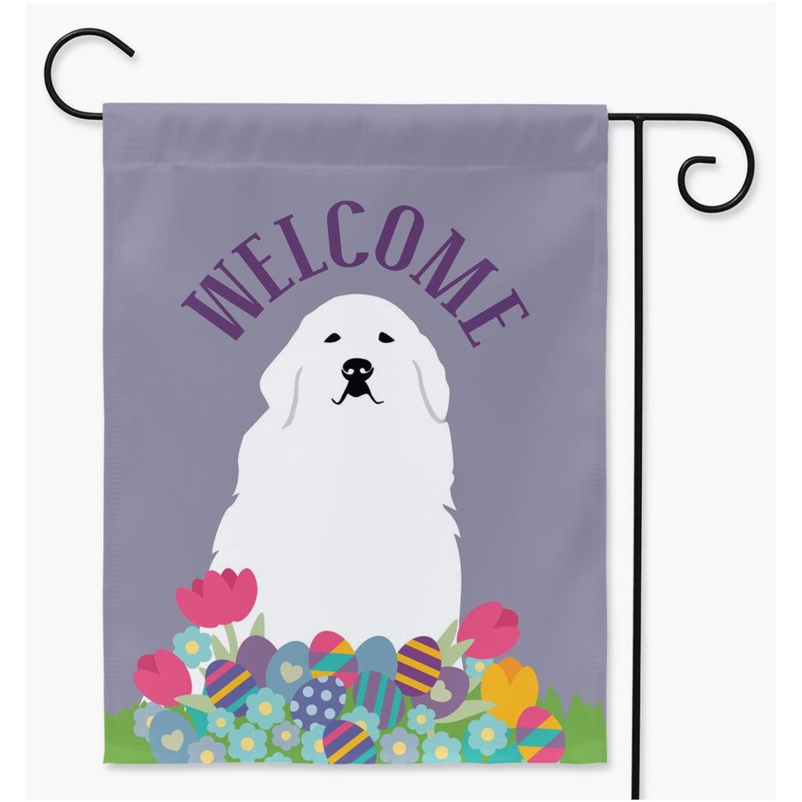 Great Pyrenees Flag, Spring Porch Sign, Dog Garden Ornaments, Yard ...