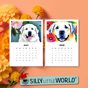 Great Pyrenees Calendar 2024 Desk Calendar With Stand, Cute Christmas ...