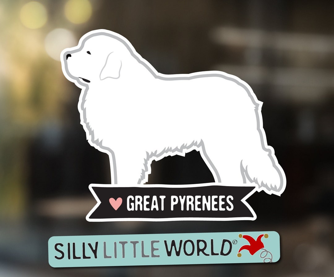 Personalized Great Pyrenees Car Decal, Permanent Sticker, Pet Decal ...