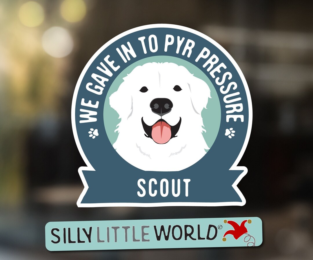 Personalized Great Pyrenees Car Decal, Permanent Sticker, Pet Decal ...