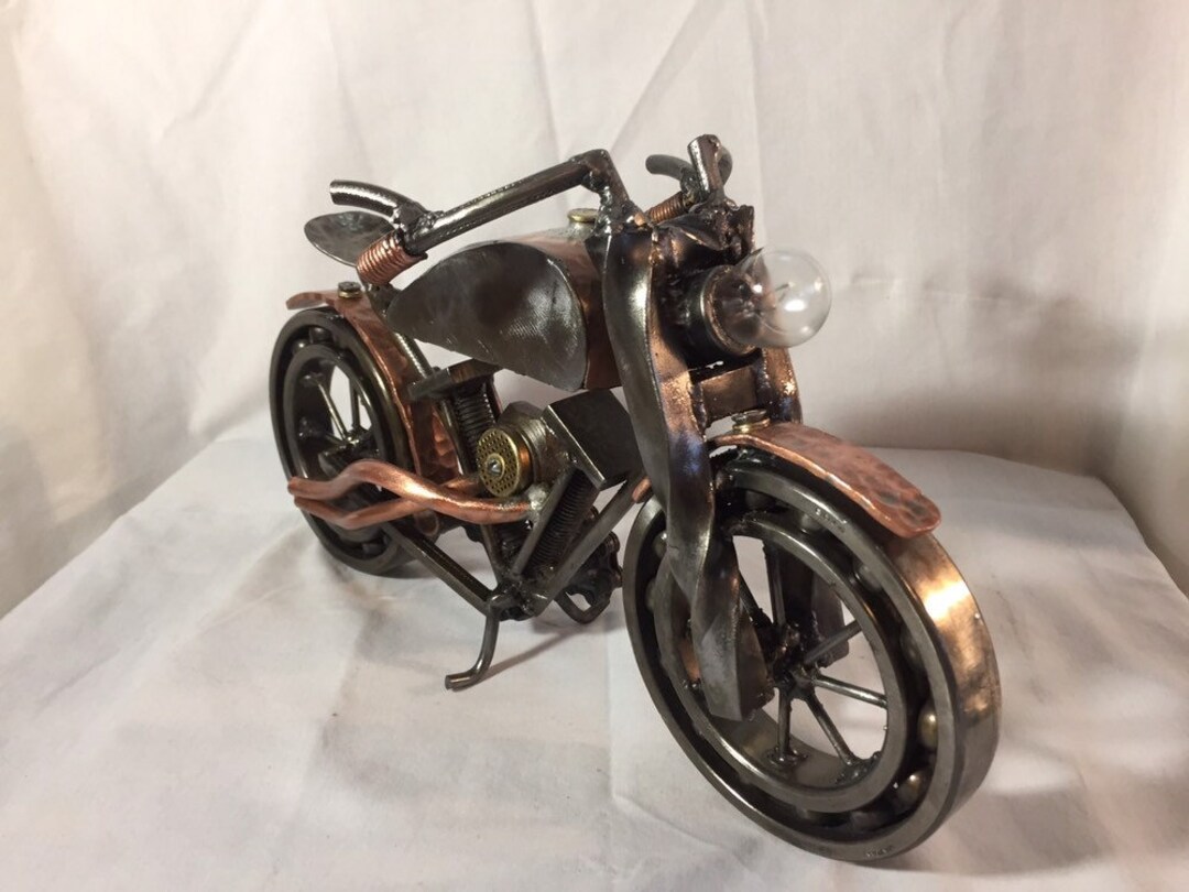 Metal Motorcycle Sculpture - Etsy