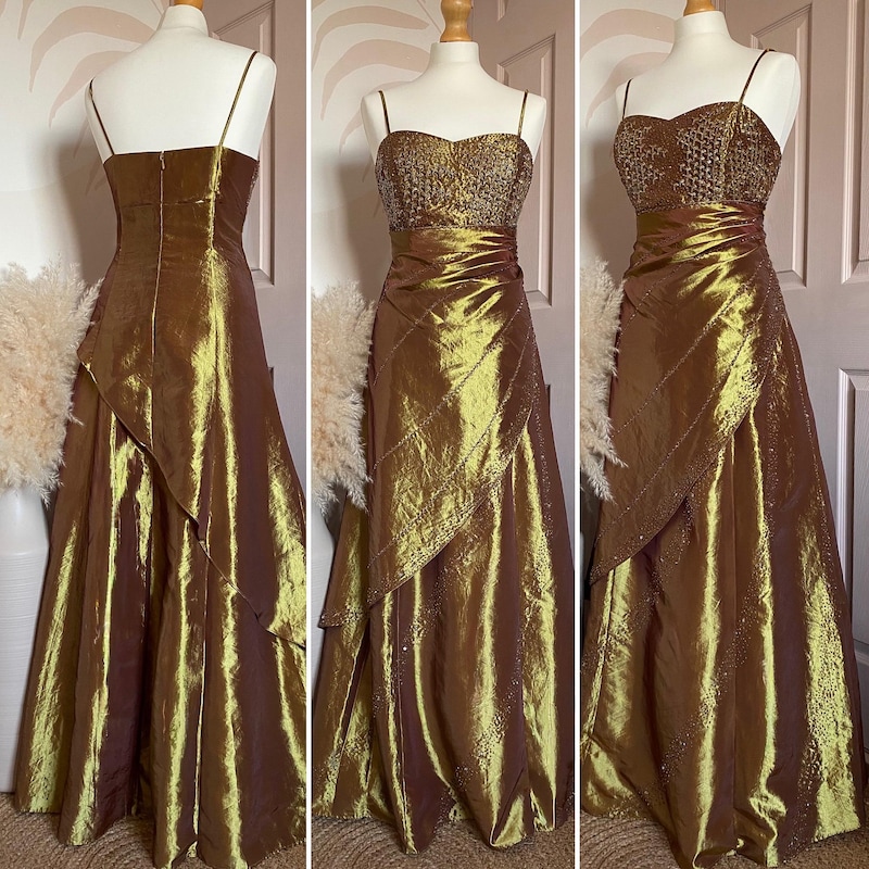 2000s Gold Dress - Etsy UK