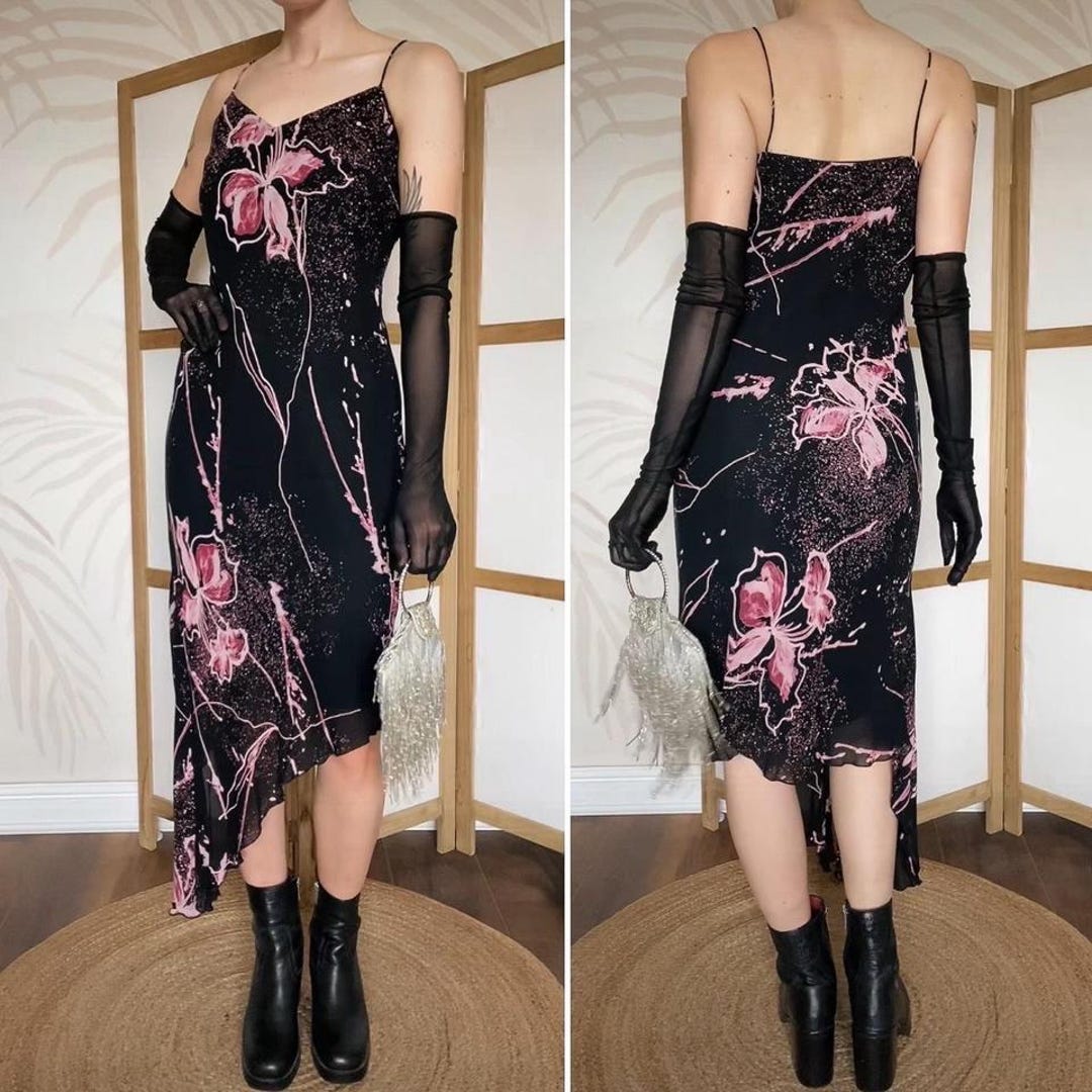 Joseph Ribkoff Designer Vintage Printed Slip Midi Dress Uk 12 - Etsy