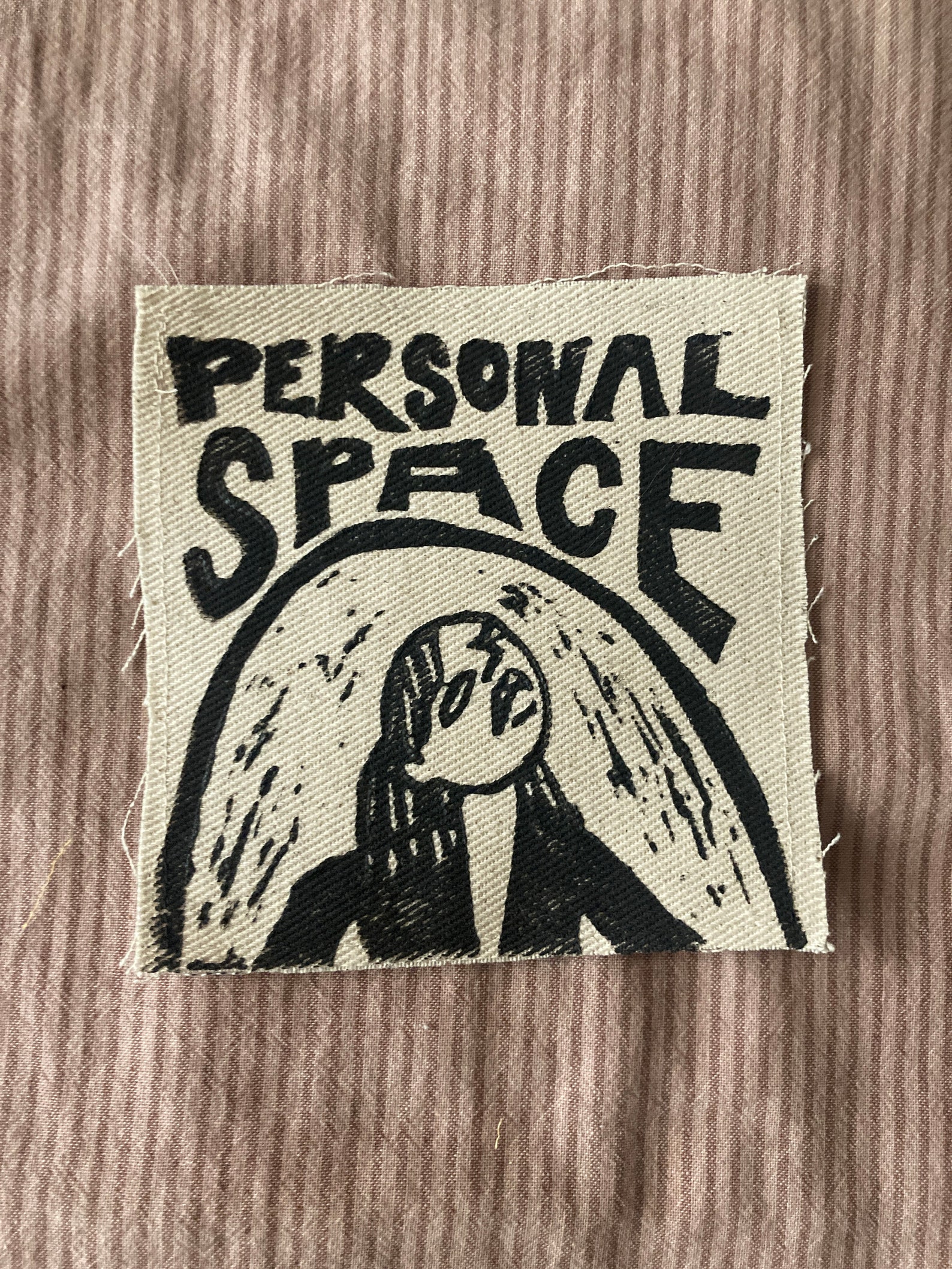 Personal Space Linocut Printed Iron-on Patch Block Printed - Etsy