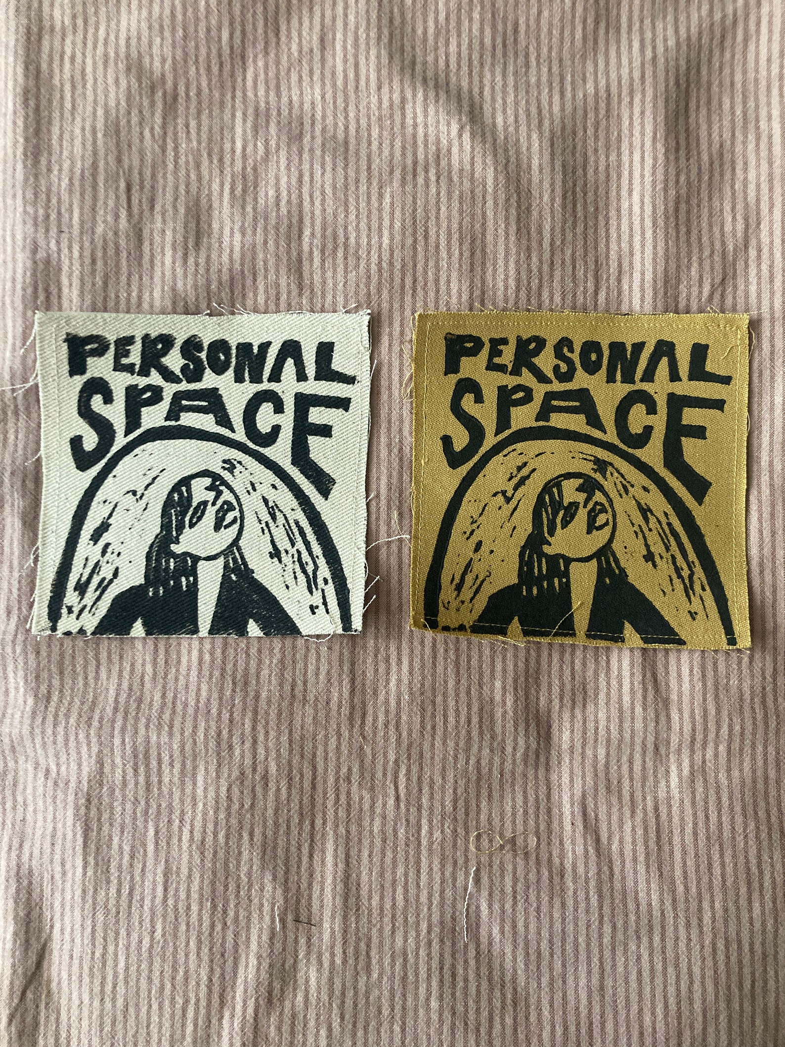 Personal Space Linocut Printed Iron-on Patch Block Printed - Etsy