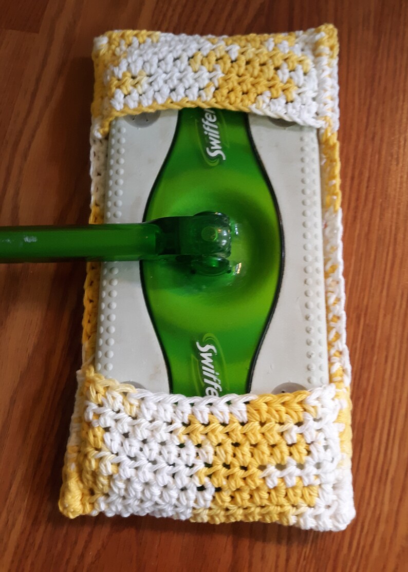 Yellow and White Washable Cotton Pad for Standard Swiffer Type Floor ...