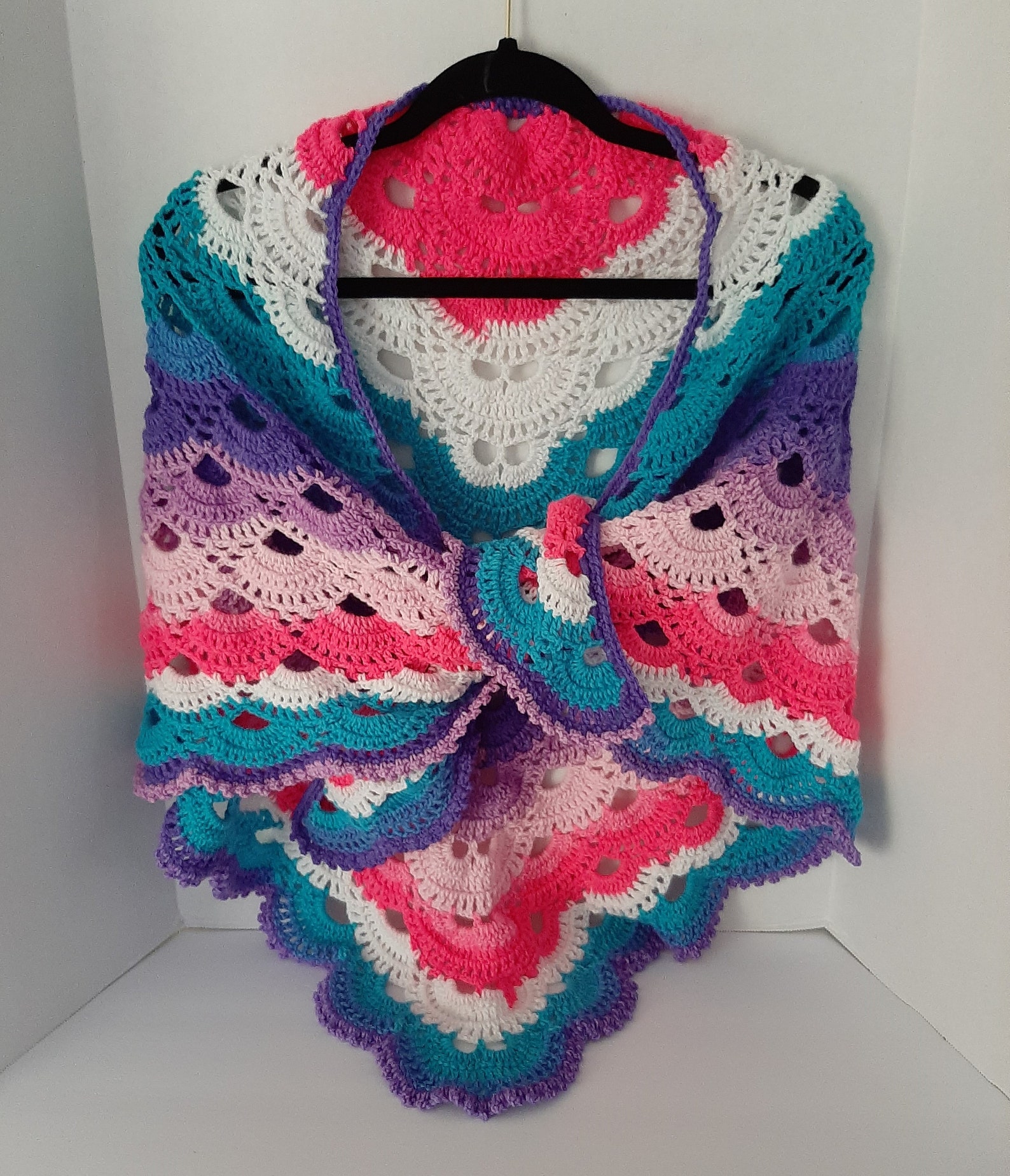 Multi Colored Crocheted Woman's Wrap Handmade Ladies - Etsy