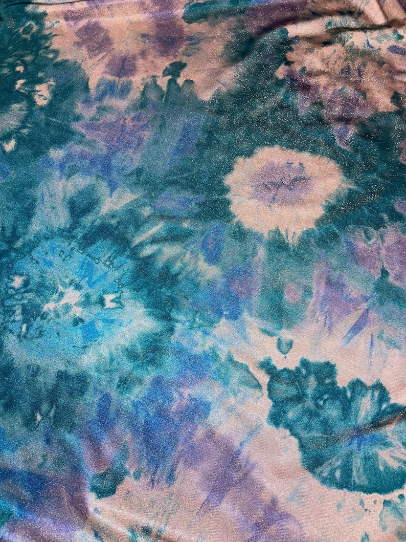1 Meter Teal Tie Dye Print Stretch Fabric 58” Wide - Etsy