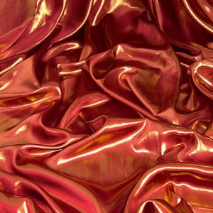 1 Meter Red/gold Soft Shimmer on Satin Fabric 58” Wide - Etsy