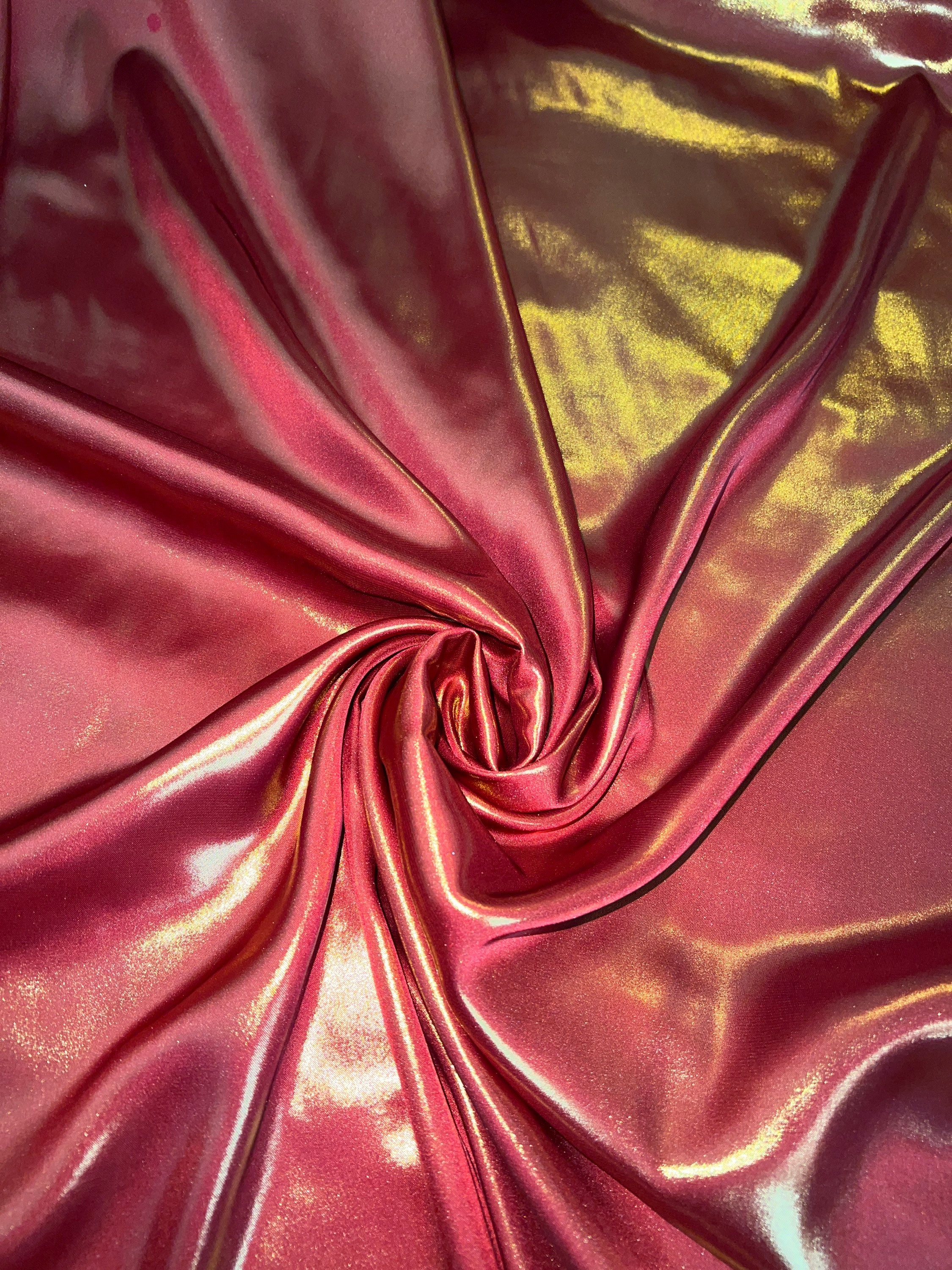 1 Meter Red/gold Soft Shimmer on Satin Fabric 58” Wide - Etsy
