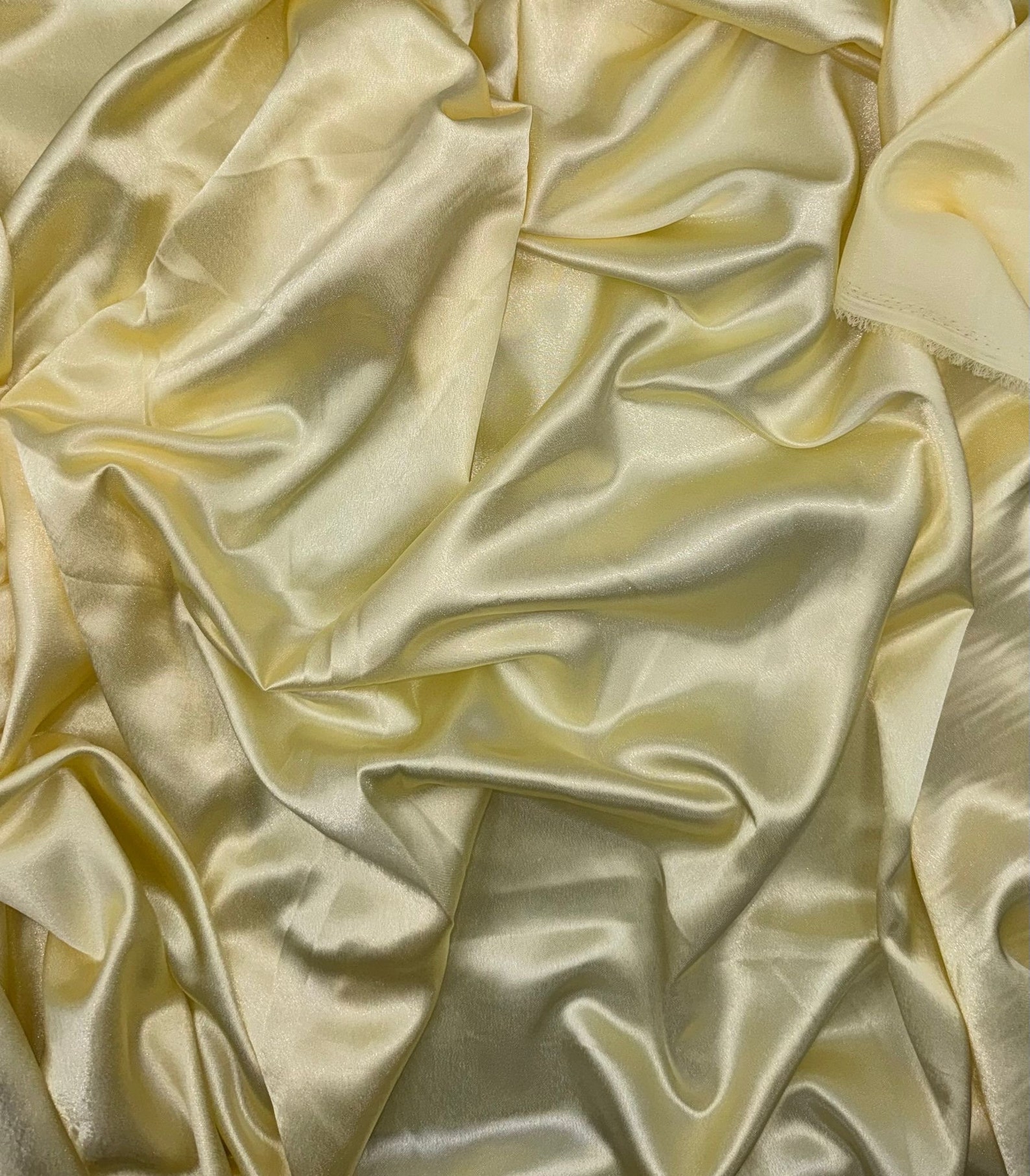 1 Meter Pale Yellow Luxury Shiny Soft Silky Crepe Back Satin Bridal ...