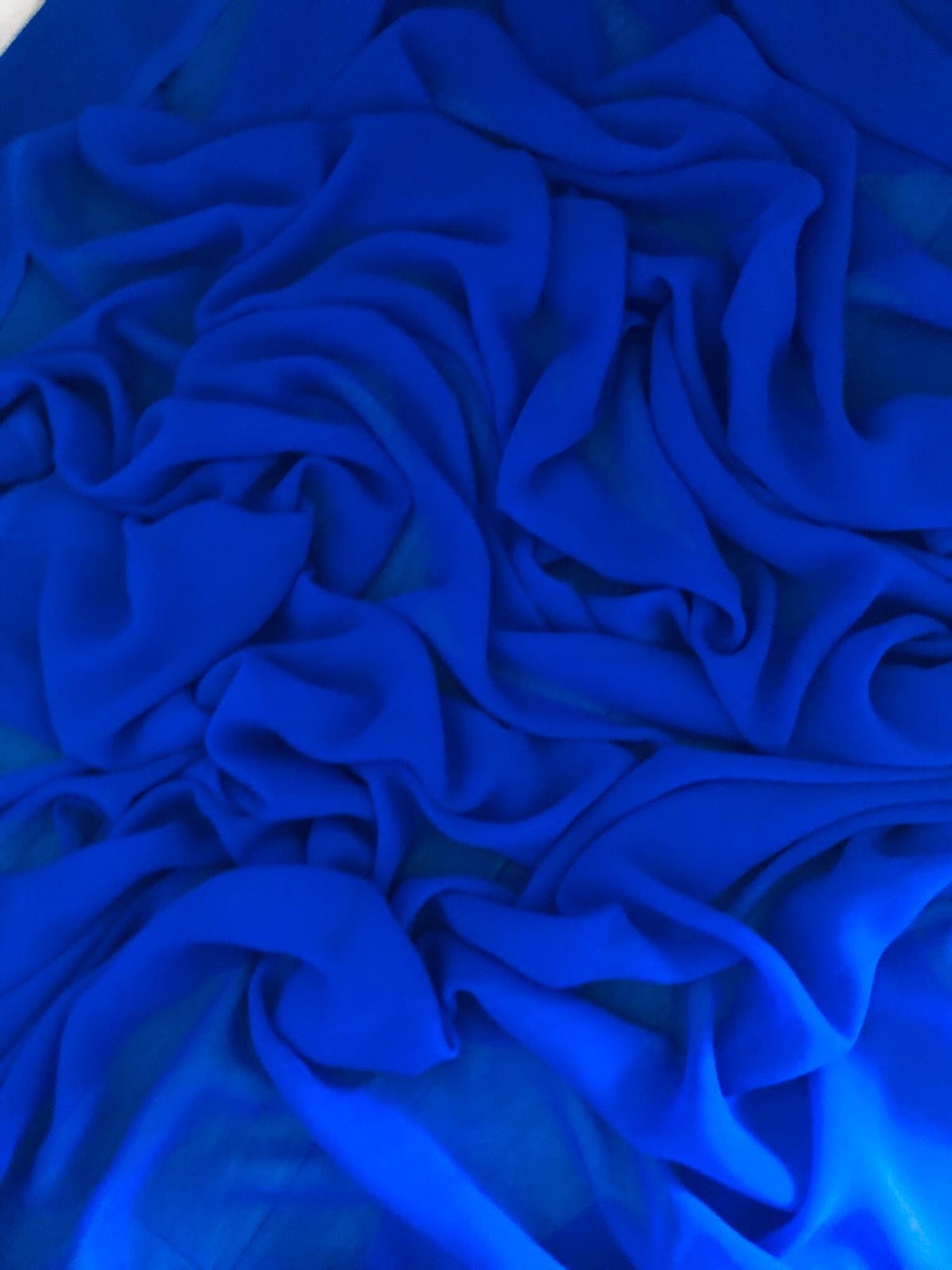 1 Meter Elegant Royal Blue Chiffon Soft Dress Fabric Floaty Light ...