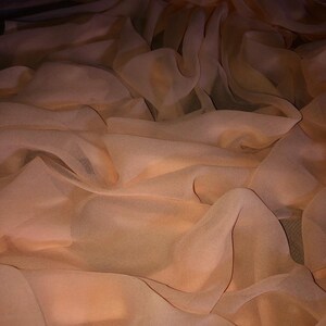 1 Meter Elegant Peach Chiffon Soft Dress Fabric Floaty Light Weight 45 ...
