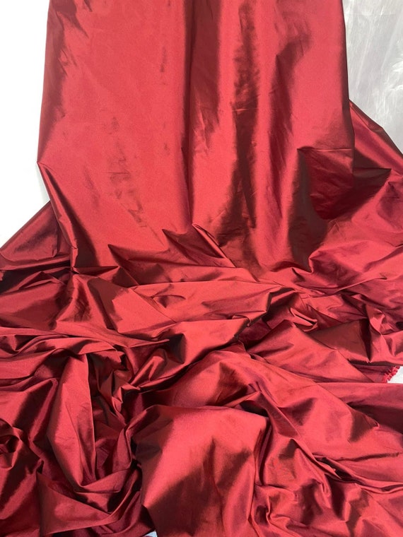 1 meter two tone claret red taffeta bridal fabric..58 wide | Etsy