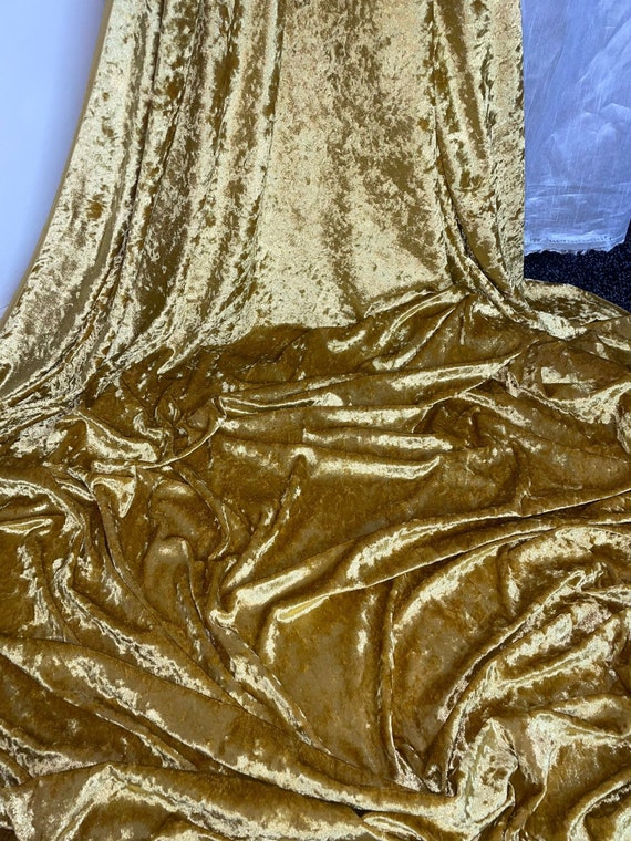 1 Meter Gold Luxury Crushed Soft Stretchy Velvet/velour Fabric | Etsy
