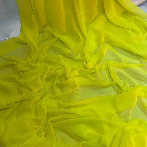 Yellow Chiffon Dress - Etsy
