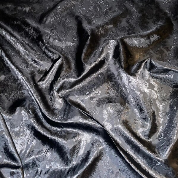 Black Paisley Fabric - Etsy