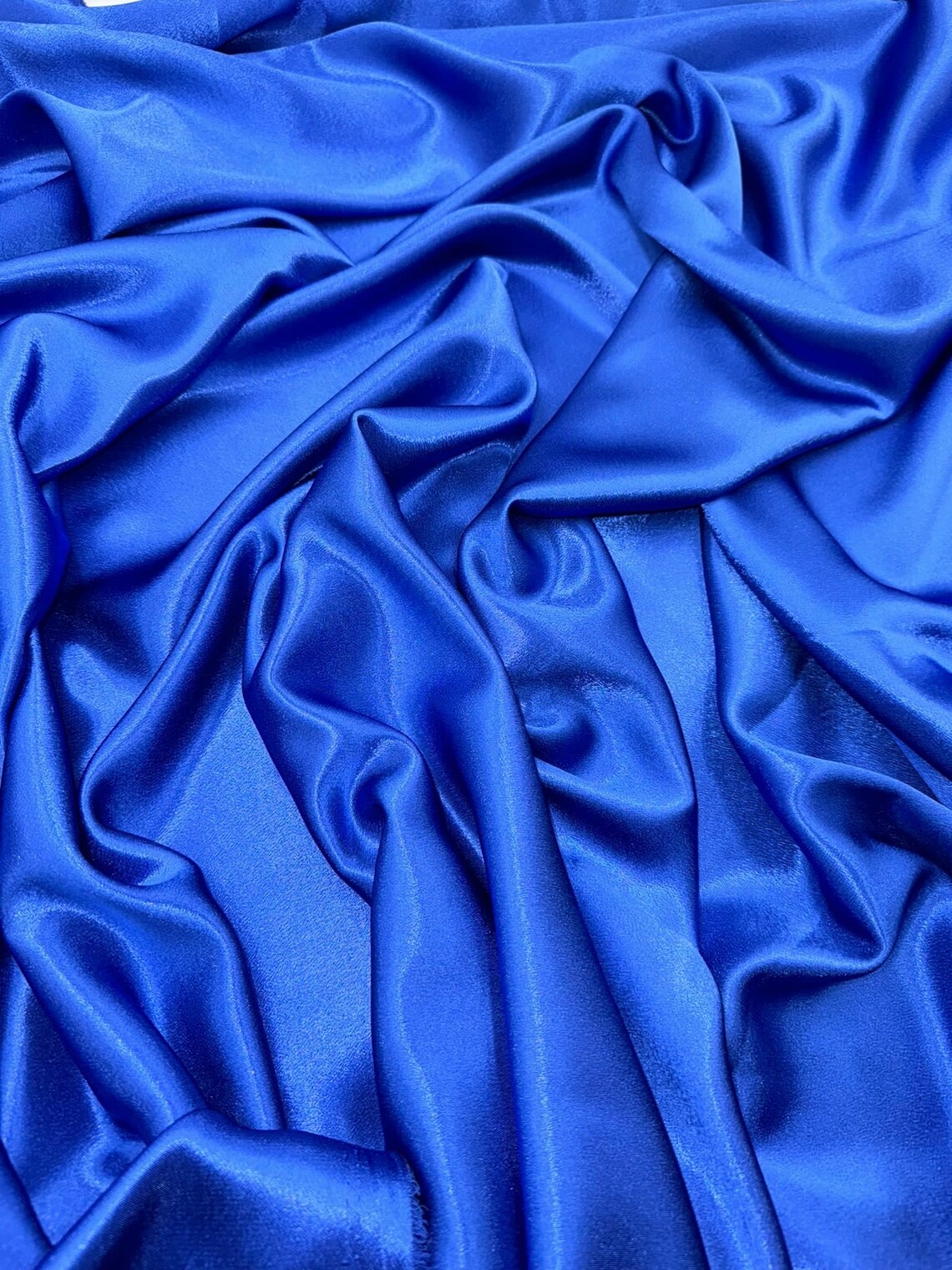 1 Meter Royal Blue Luxury Shiny Soft Silky Crepe Back Satin Bridal ...