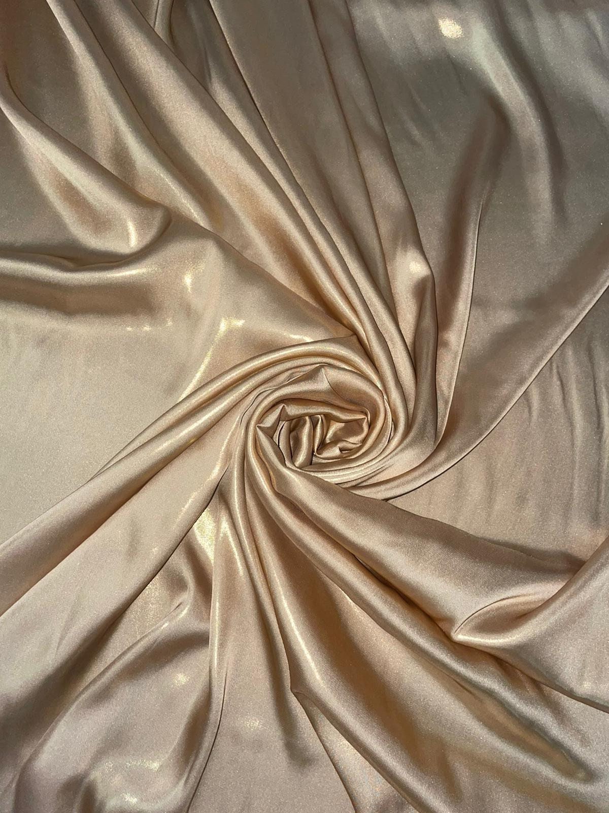 1 Meter Beige/gold Shiny Soft Shimmer Satin Fabric 58” Wide - Etsy