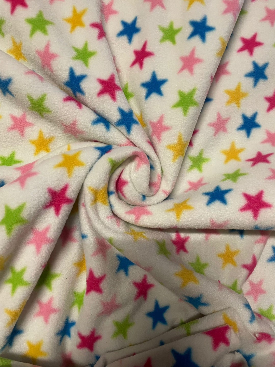 1 Meter Multi Coloured Star Print Soft Fleece Fabric 58” Wide - Etsy