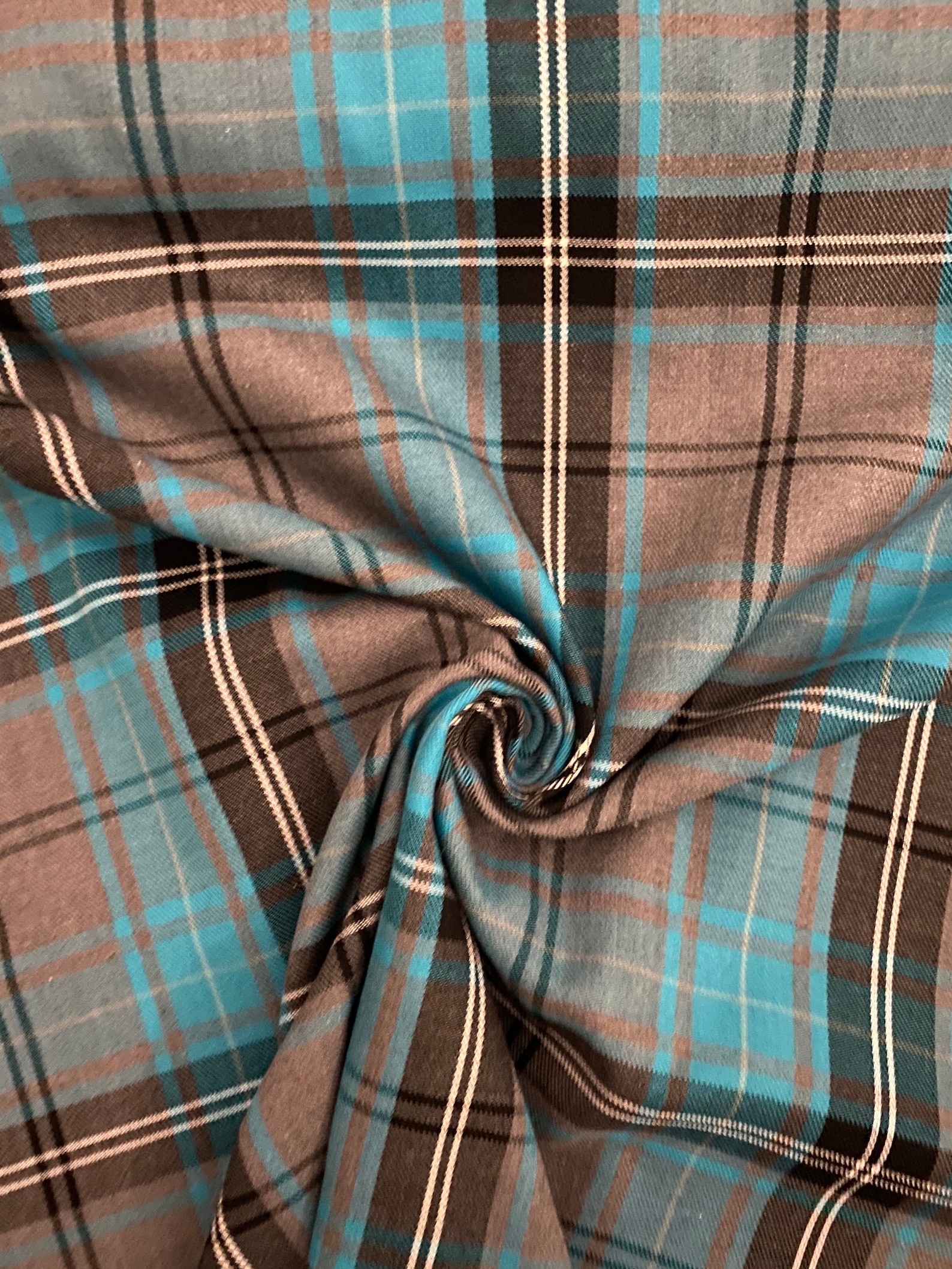 1 meter teal/grey poly viscose tartan fabric..58 wide just | Etsy