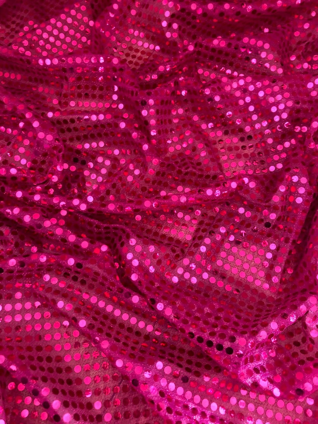 1 Meter 6mm Hot Pink Sparkly Sequin,fancy Dress,costume,dress Fabric 45 ...
