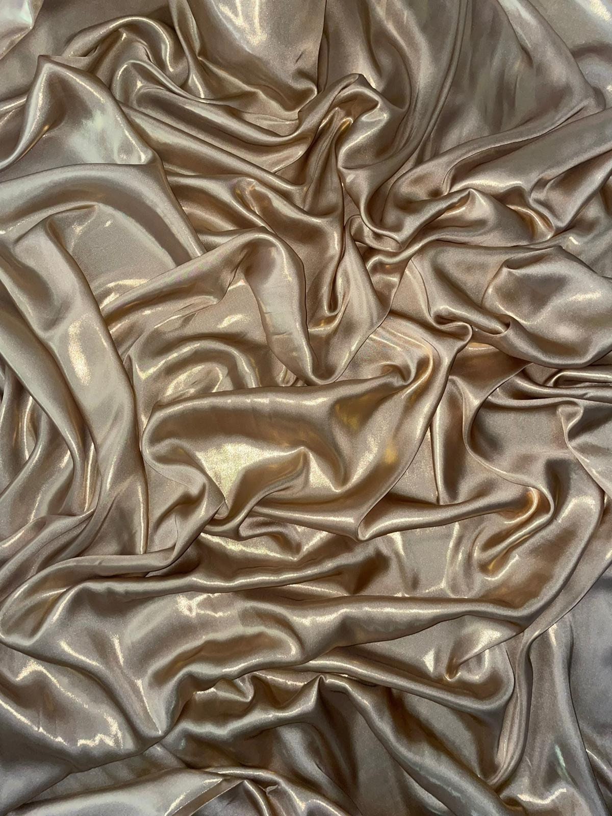 1 Meter Beige/gold Shiny Soft Shimmer Satin Fabric 58” Wide - Etsy