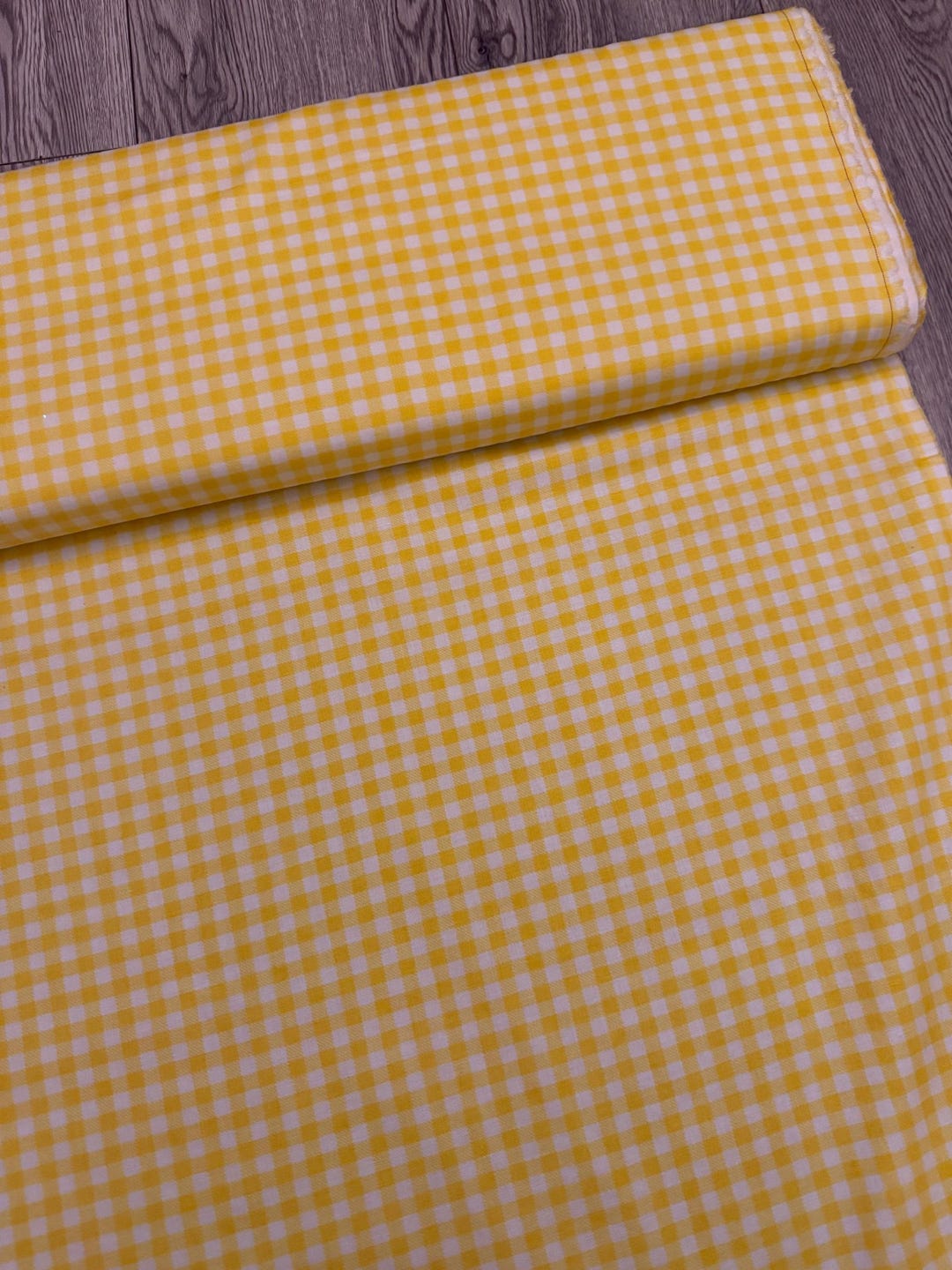 1 Meter Yellow/white Checkered Print 100% Cotton Fabric 45” Wide - Etsy