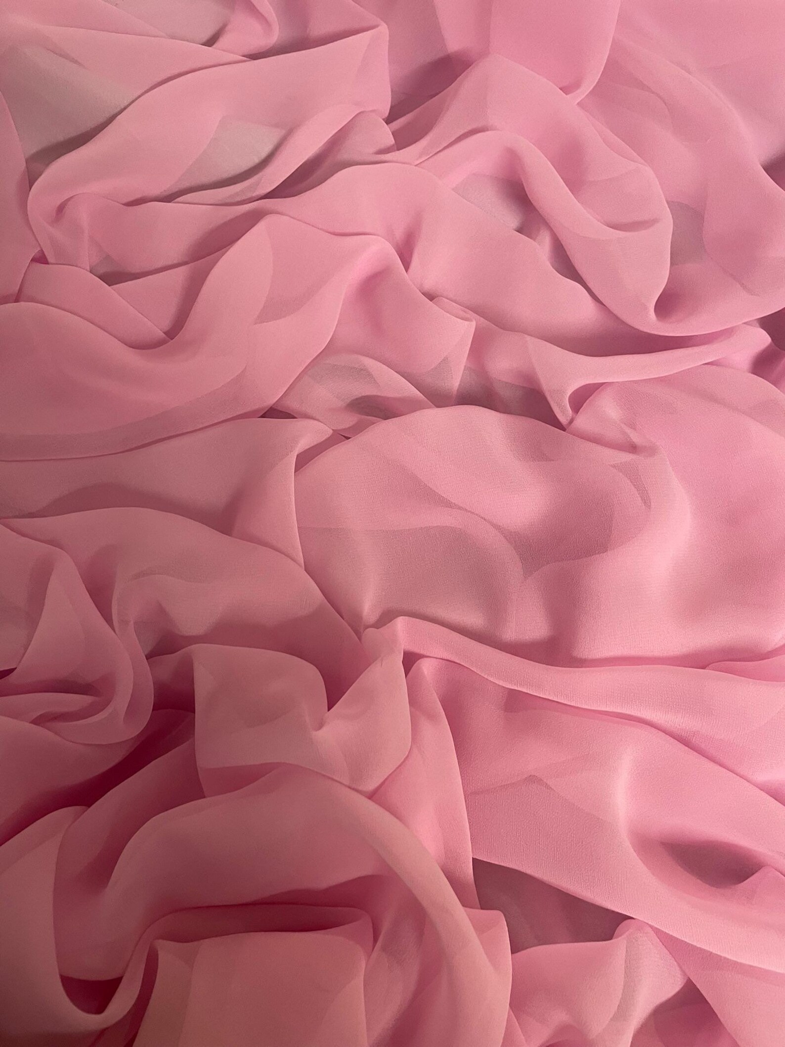 1 Meter Elegant Baby Pink Chiffon Soft Dress Fabric Floaty Light Weight ...