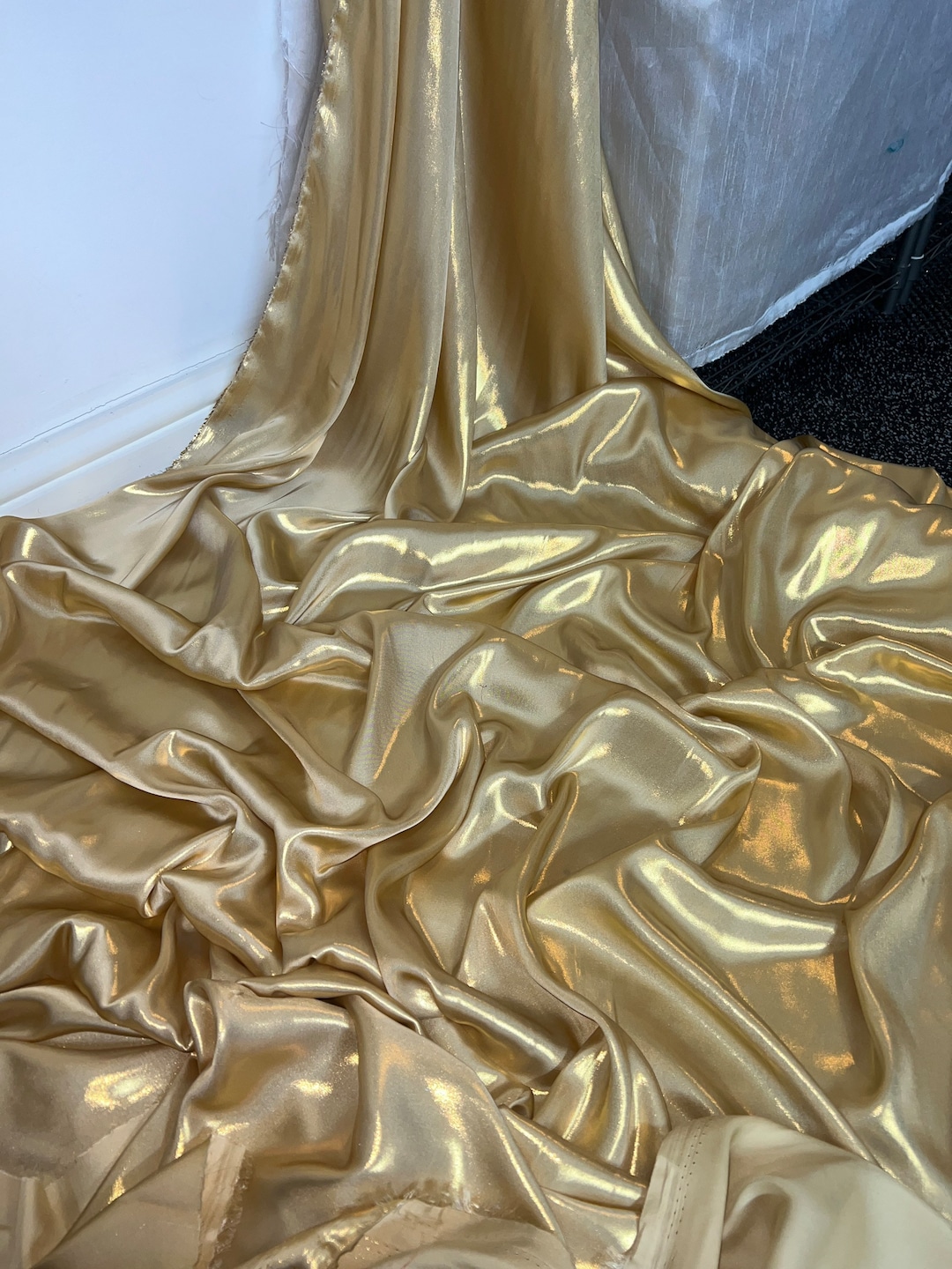1 Meter Gold/gold Soft Shimmer on Satin Fabric 58” Wide - Etsy