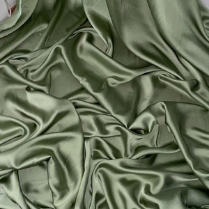 1 Meter Sage Green Silky Soft Charmeuse Satin Fabric 58” Wide - Etsy