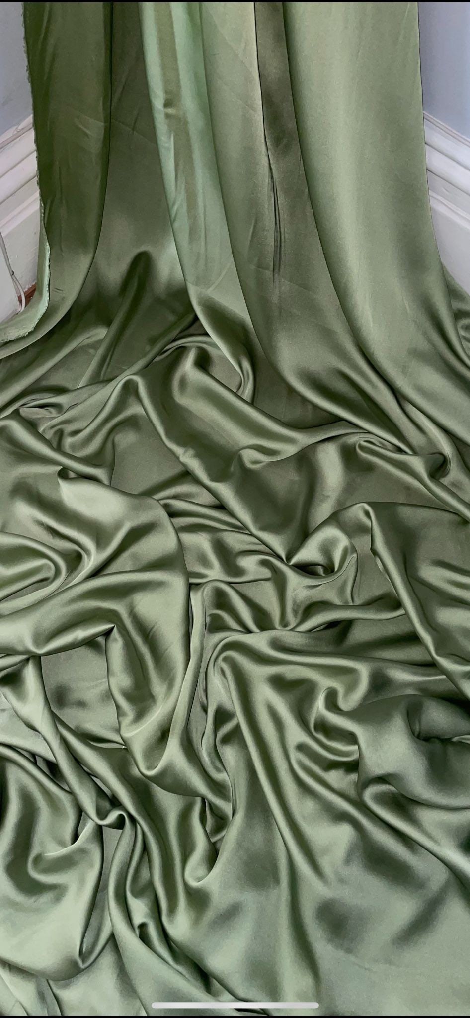 1 Meter Sage Green Silky Soft Charmeuse Satin Fabric 58 Wide - Etsy