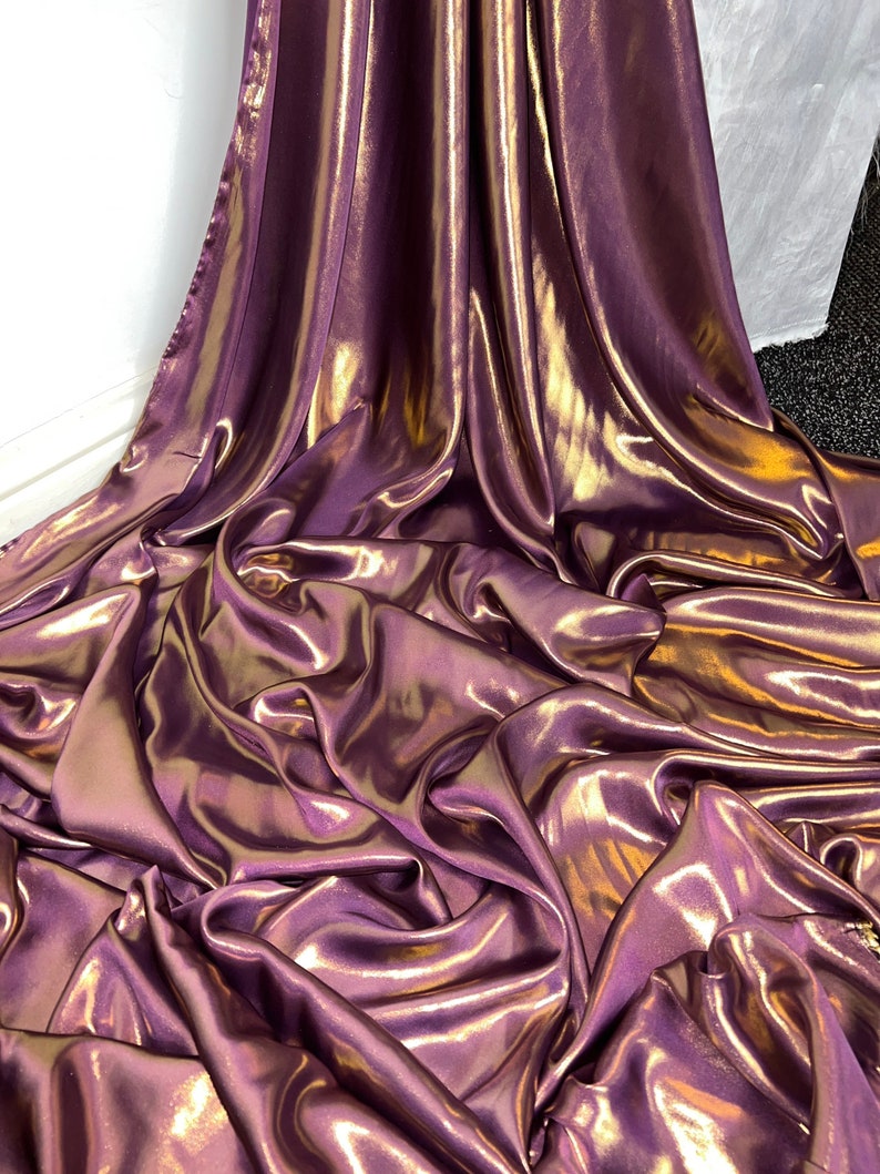 1 Meter Purple/gold Soft Shimmer on Satin Fabric 58” Wide - Etsy