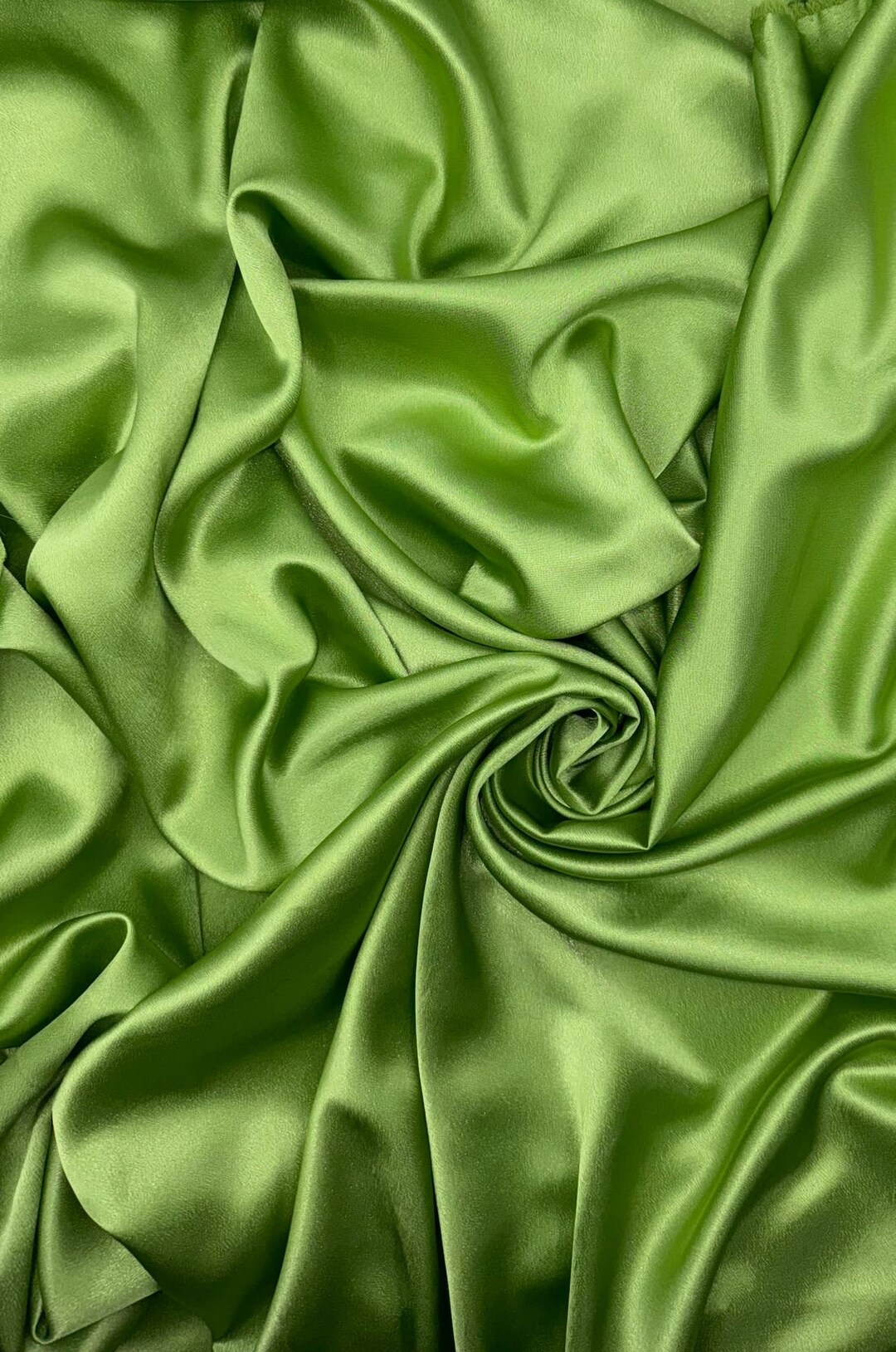 1 Meter Apple Green Luxury Shiny Soft Silky Crepe Back Satin Bridal ...