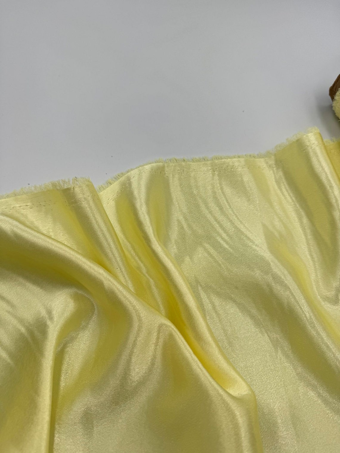 1 Meter Pale Yellow Luxury Shiny Soft Silky Crepe Back Satin Bridal ...