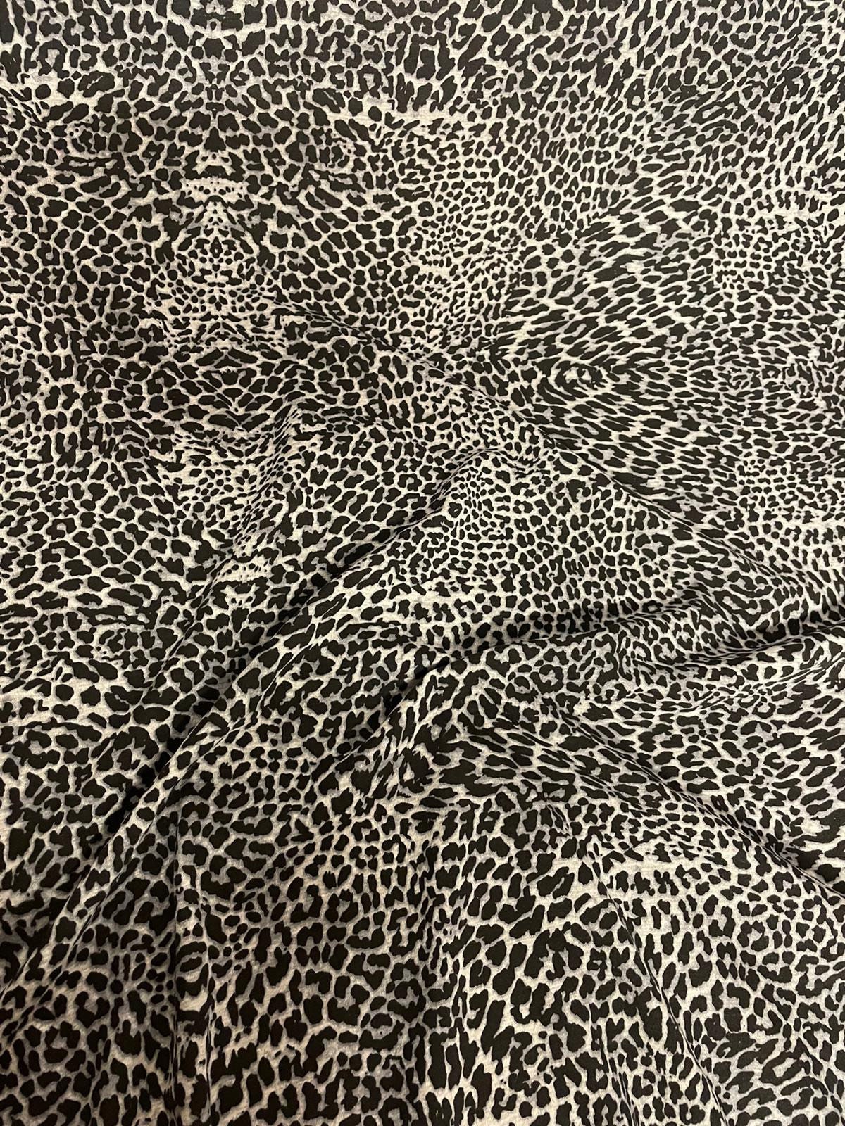 1 meter silver leopard print soft jersey stretch fabric 58 | Etsy