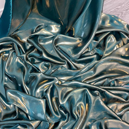 1 Meter Shiny Plum/gold Wet Look Shimmer Satin Fabric Bridal - Etsy