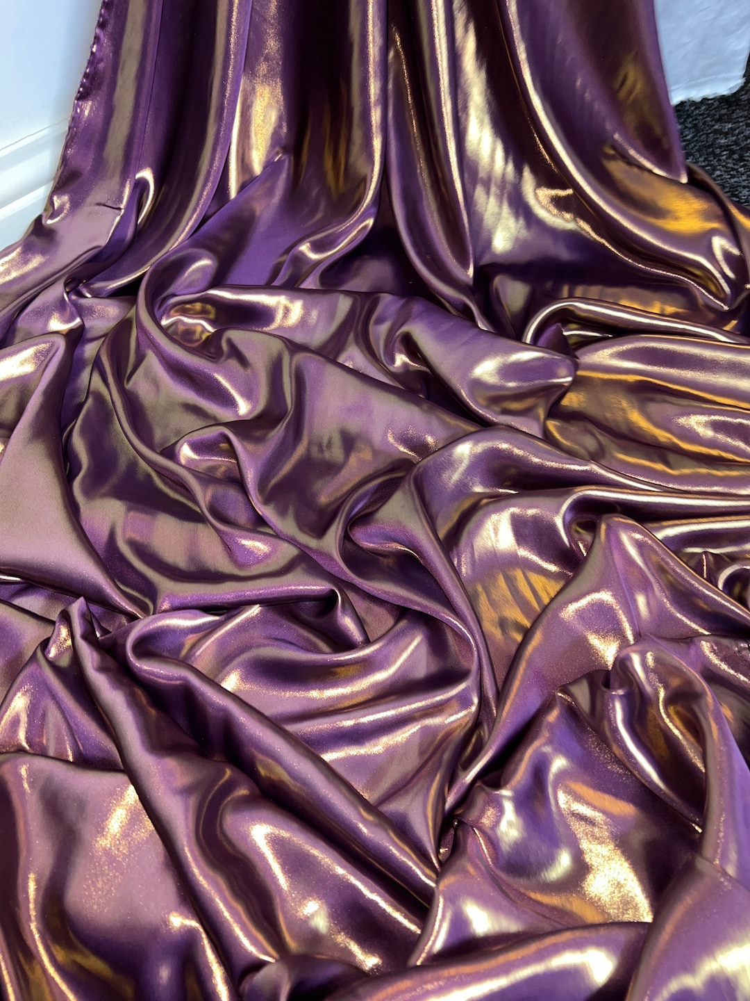 1 Meter Purple/gold Soft Shimmer on Satin Fabric 58” Wide - Etsy