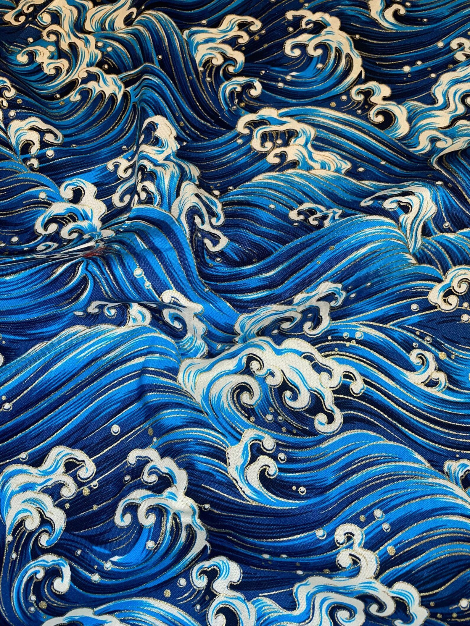 1 Meter Blue Wave Design Japanese Print 100% Cotton Fabric 58 Wide - Etsy