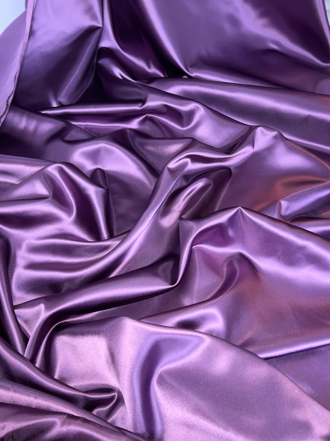 1 Meter Purple Luxury Acetate Satin Bridal Dresses,drape Fabric 45 ...