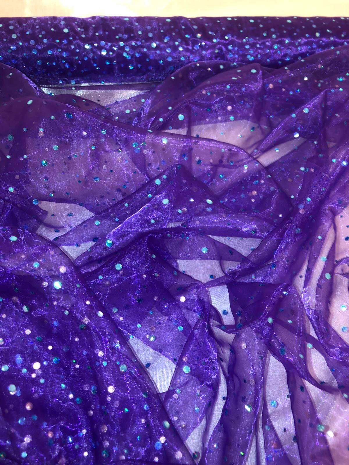 1 Meter Dark Purple Sparkly Sequin Hologram Organza Voile - Etsy