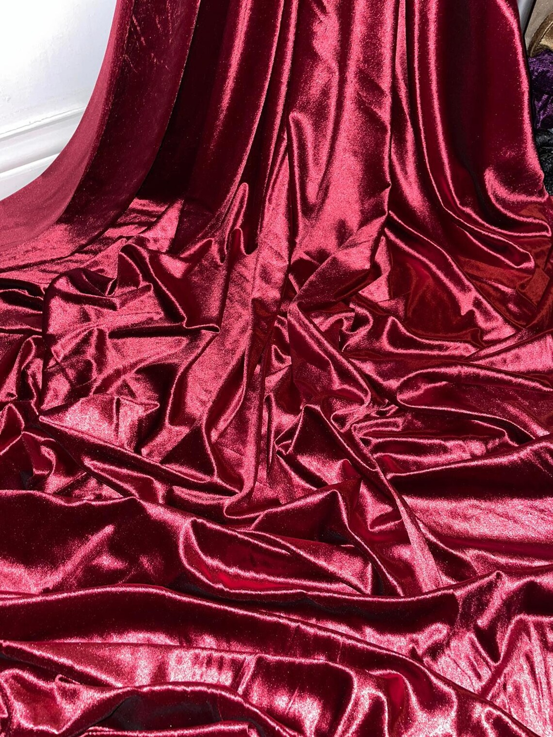 1 Meter Claret Red Silky Smooth Shiny Velvet Fabric 58” Wide - Etsy UK