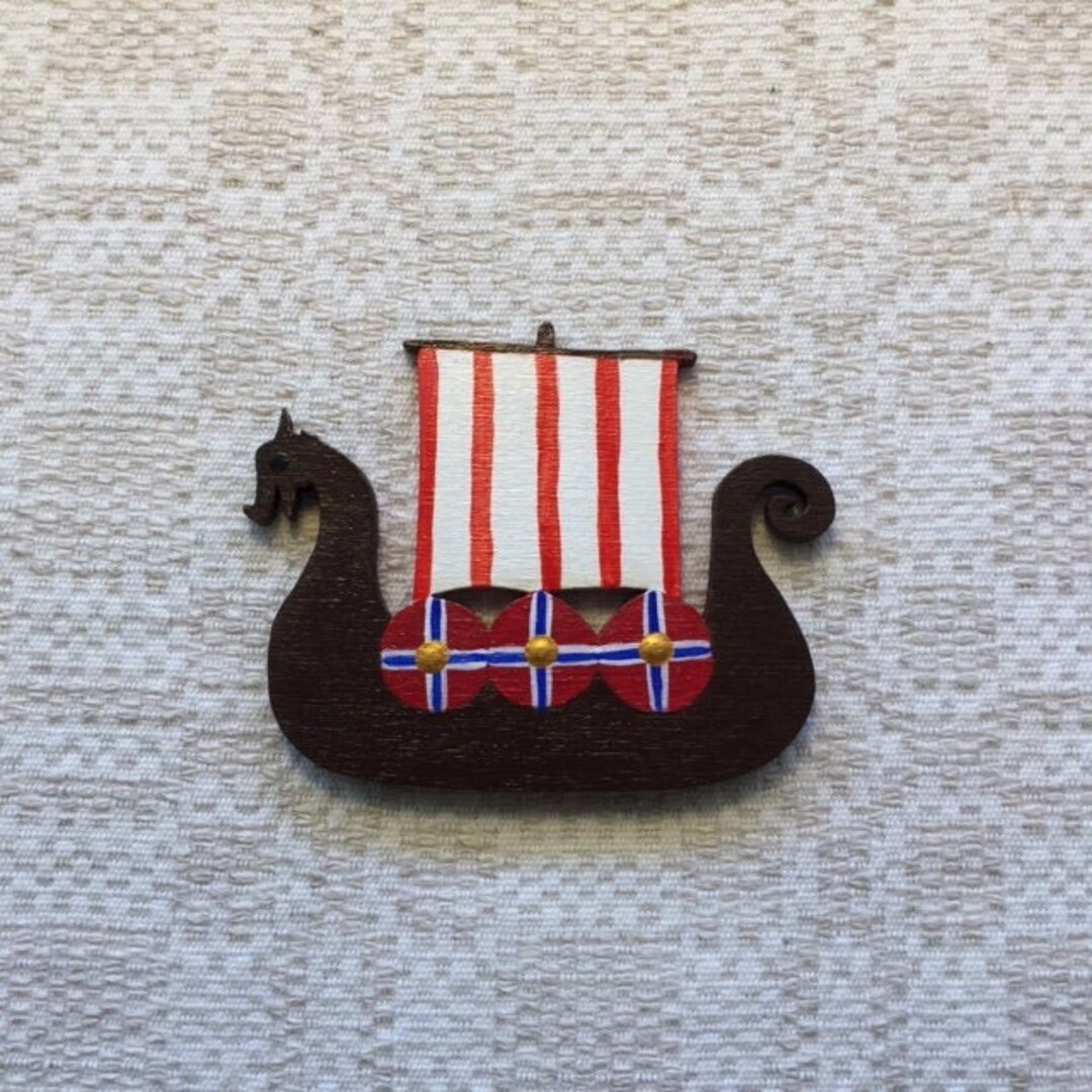 Hand Painted Viking Ship Magnet - Norway - Etsy