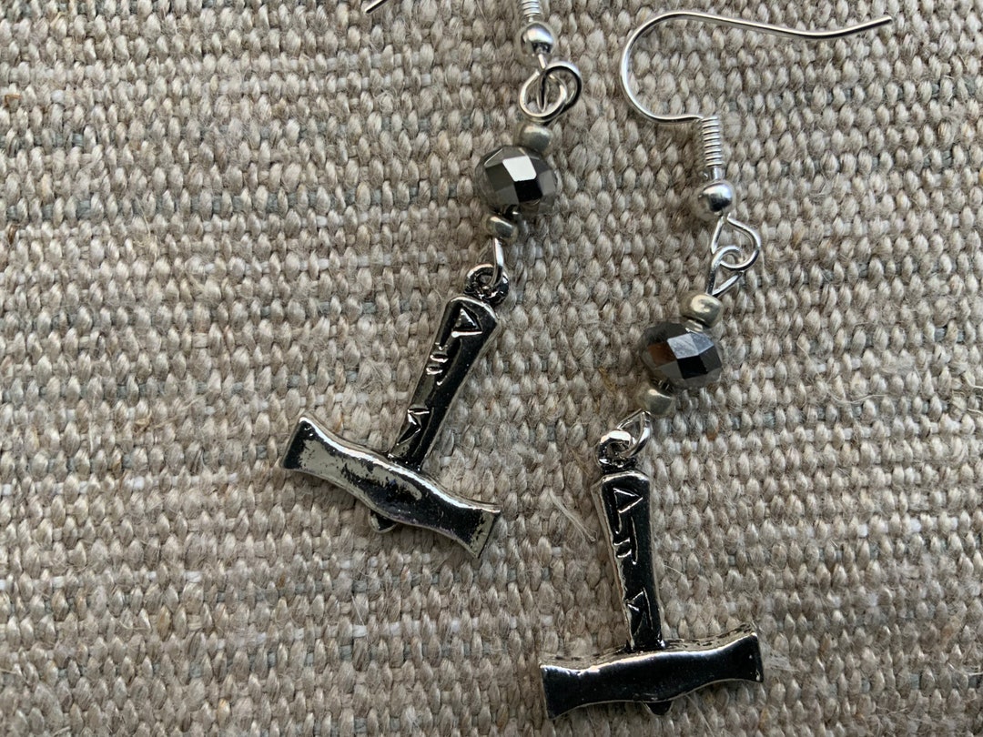 Thor’s Hammer Earrings - Etsy