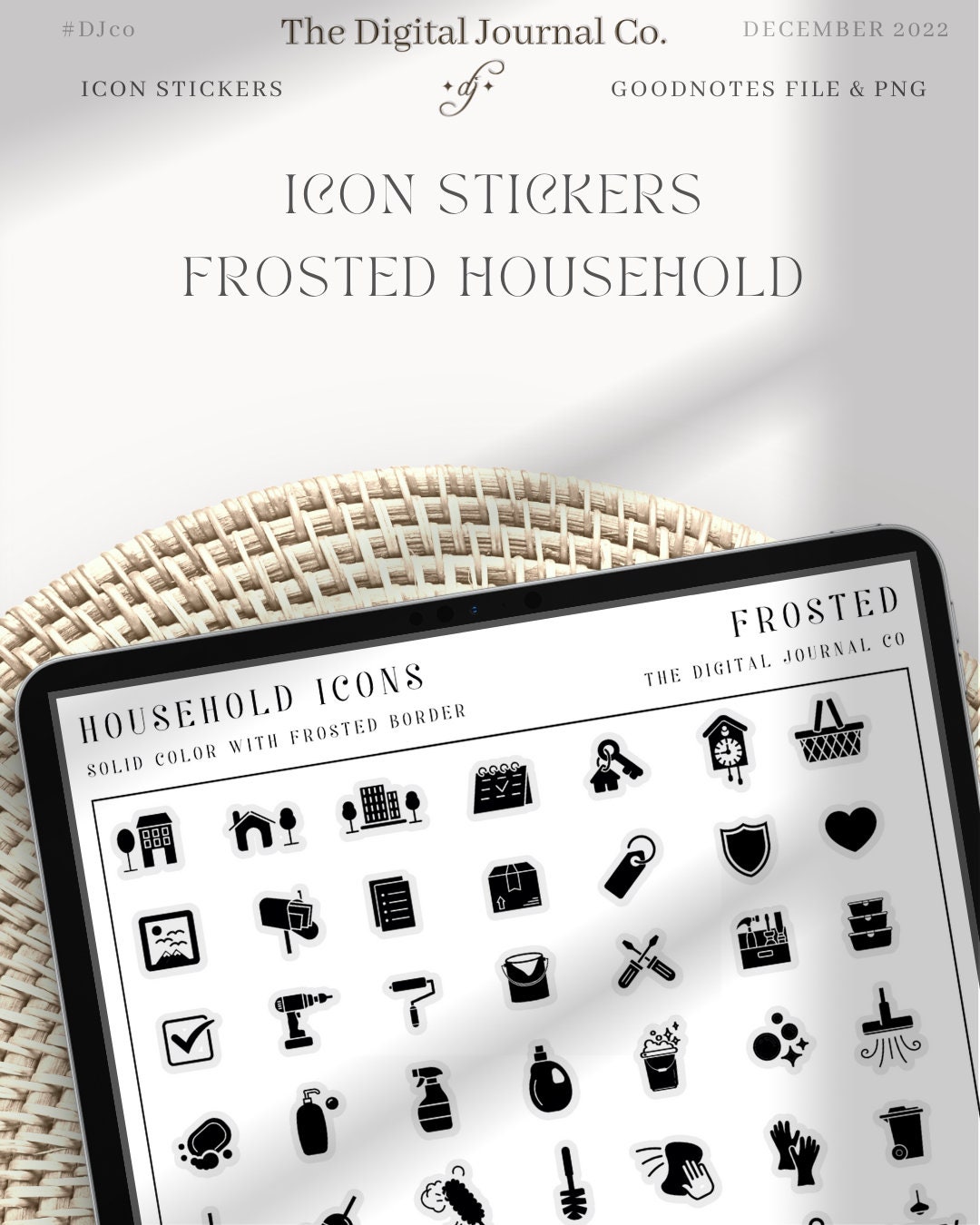 Icon Stickers - HOUSEHOLD Collection - Frosted - Djco (digital Stickers ...