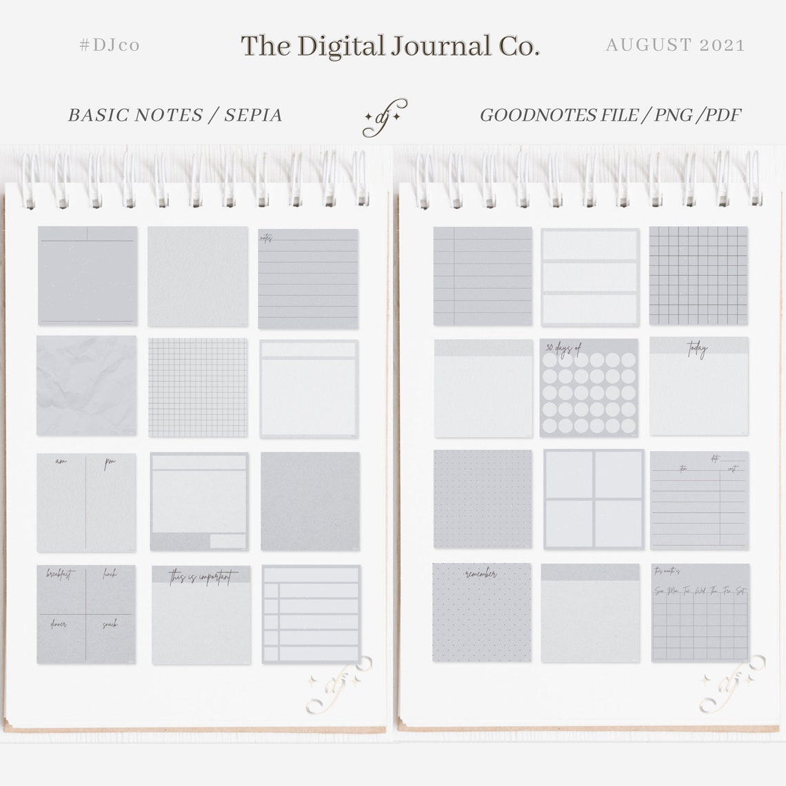 Functional Notepads & Sticky Notes / Grayscale / 156 Djco | Etsy