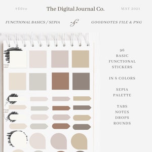 Functional Basics / Sepia / 96 ~ Djco (digital Stickers, Planner ...